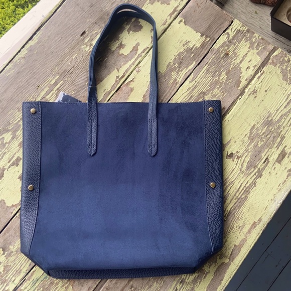 Ulta Beauty | Bags | 22 Ulta Tote Bag Carryall Navy Suede Leather ...